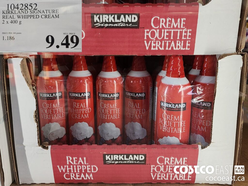 1042852 KIRKLAND SIGNATURE REAL WHIPPED CREAM 2 X 400 g 9 49 - Costco ...