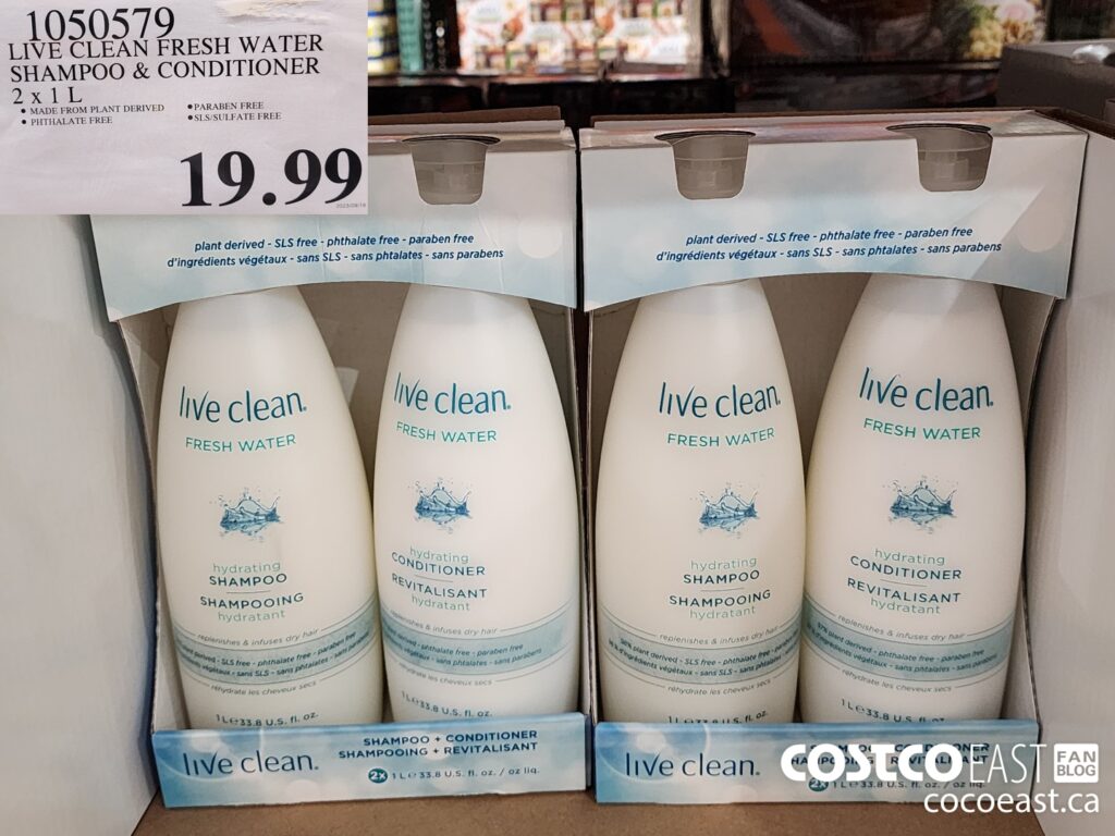 1050579 LIVE CLEAN FRESH WATER SHAMPOO CONDITIONER 2 X 1L 19 99 - Costco East Fan Blog