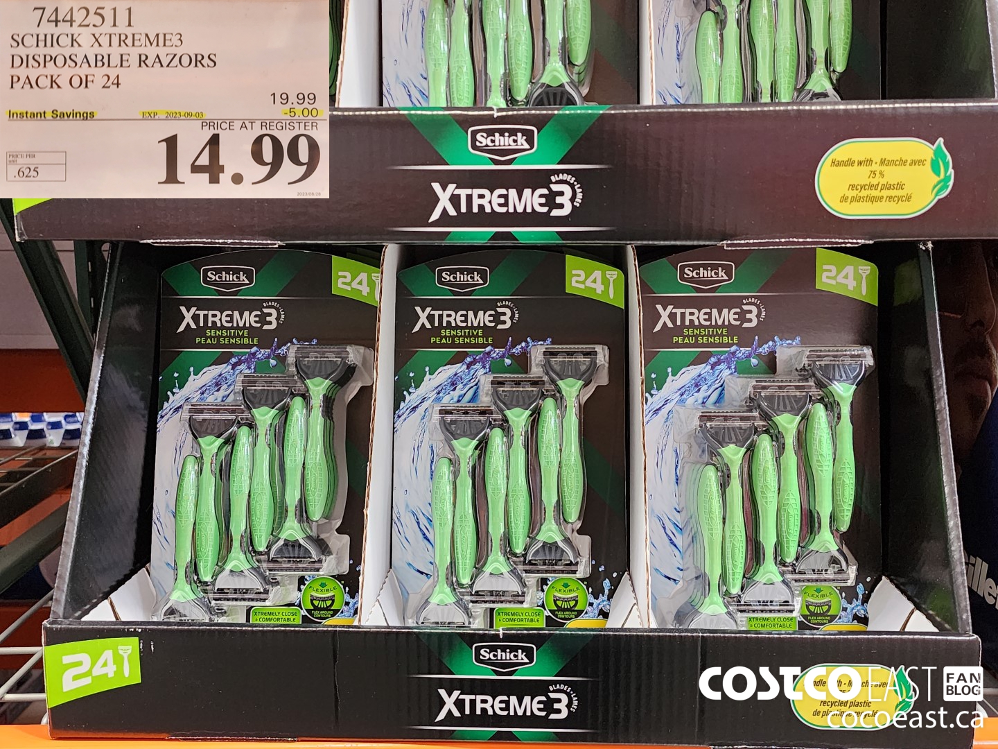 7442511 SCHICK XTREME3 RAZOR PACK OF 24 5 00 INSTANT SAVINGS EXPIRES ON ...