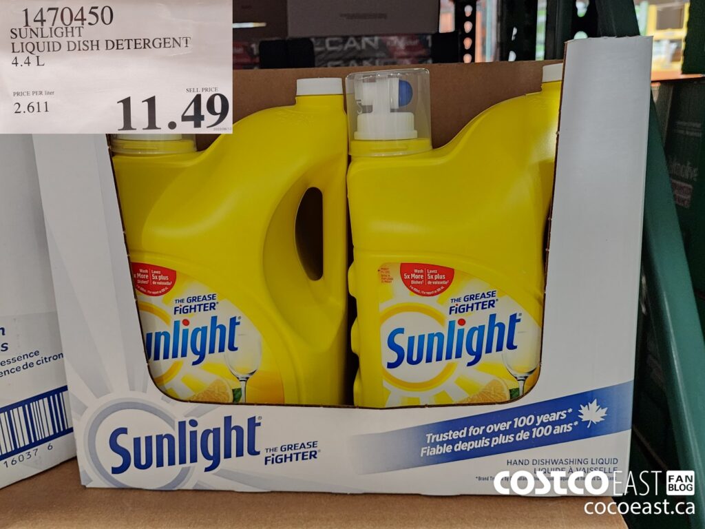 1470450 SUNLIGHT LIQUID DISH DETERGENT 4 4L 11 49 - Costco East Fan Blog