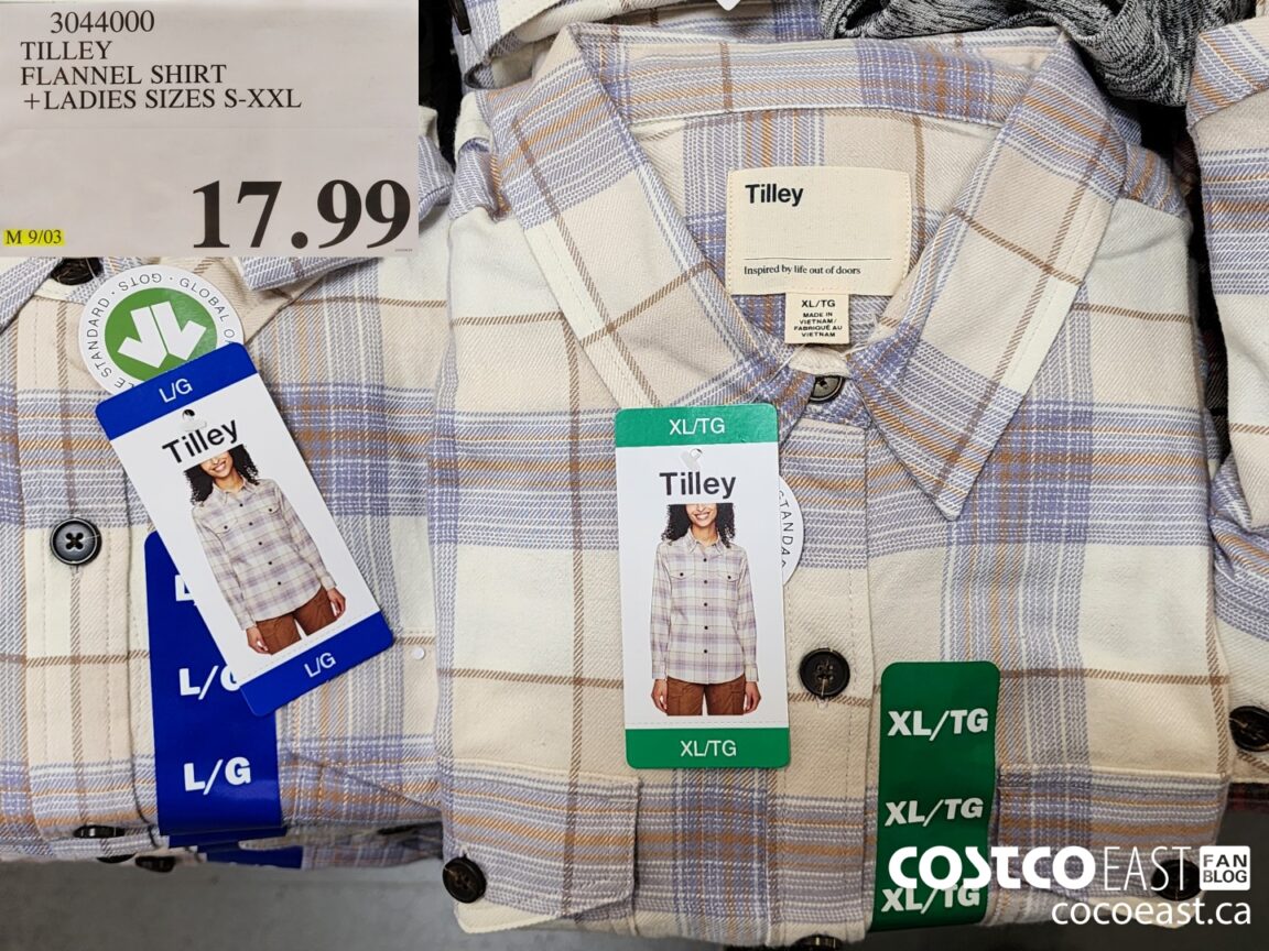 3044000 TILLEY FLANNEL SHIRT LADIES SIZES S XXL 17 99 - Costco East Fan ...