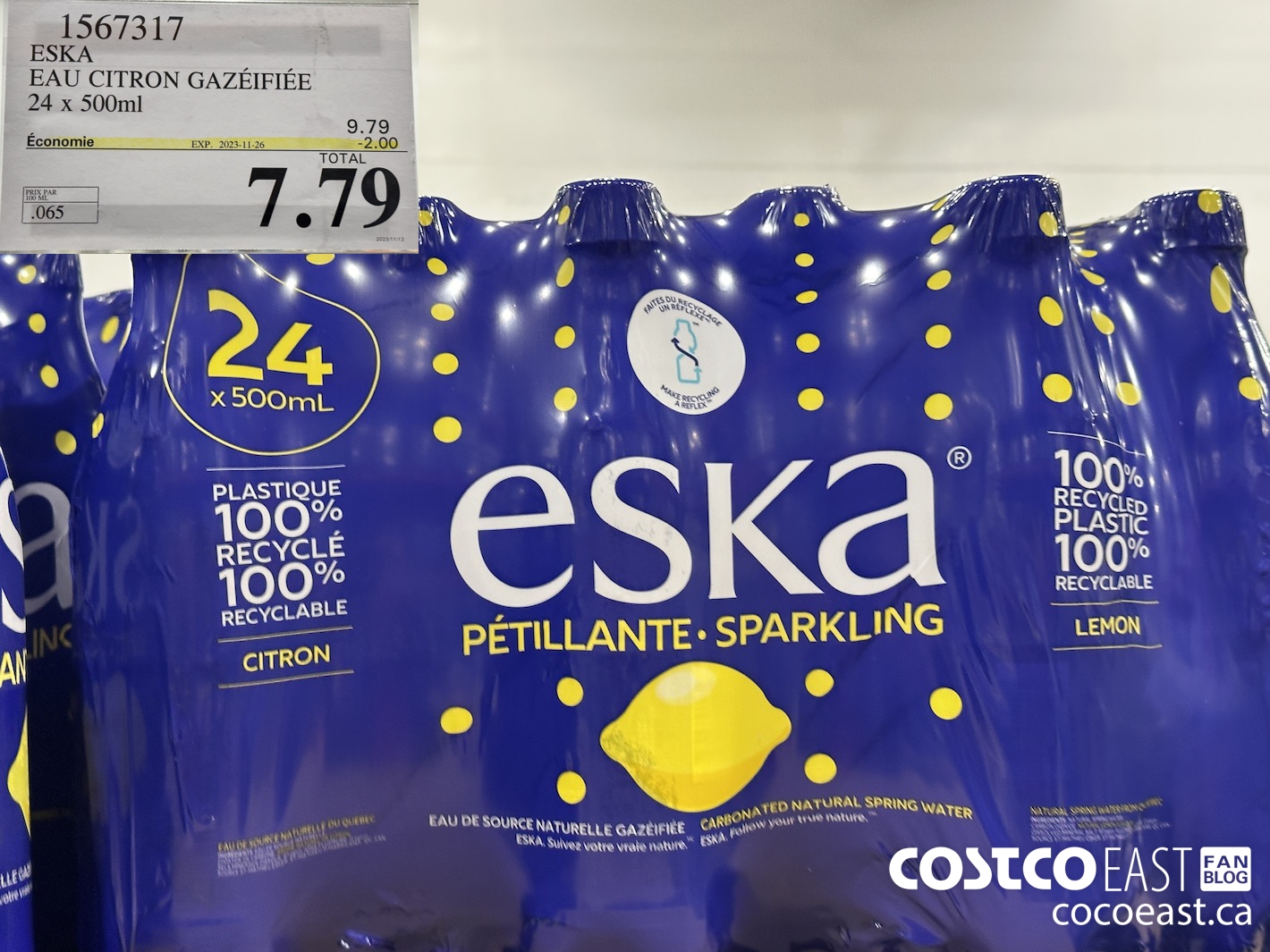 1567317 ESKA CARBONATED LEMON WATER 24 x 500 mL 2 00 INSTANT SAVINGS ...