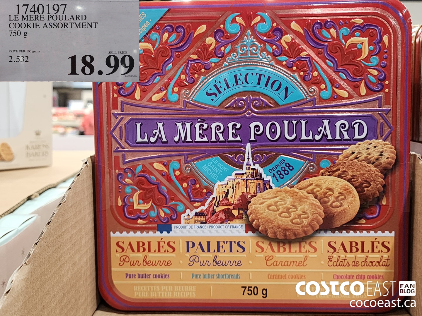 1740197 LE MERE POULARD COOKIE ASSORTMENT 750 G 18 99 - Costco East Fan ...