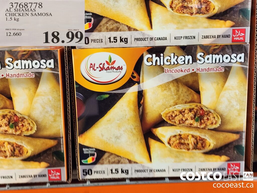 3768778 AL SHAMAS CHICKEN SAMOSA 1 5 kg 18 99 - Costco East Fan Blog