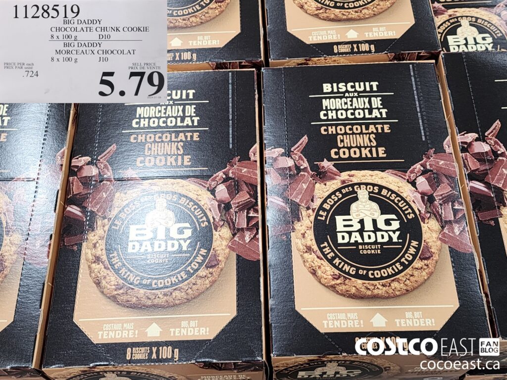 1128519 BIG DADDY CHOCOLATE CHUNK COOKIE 8 x 100 g 5 79 - Costco East ...