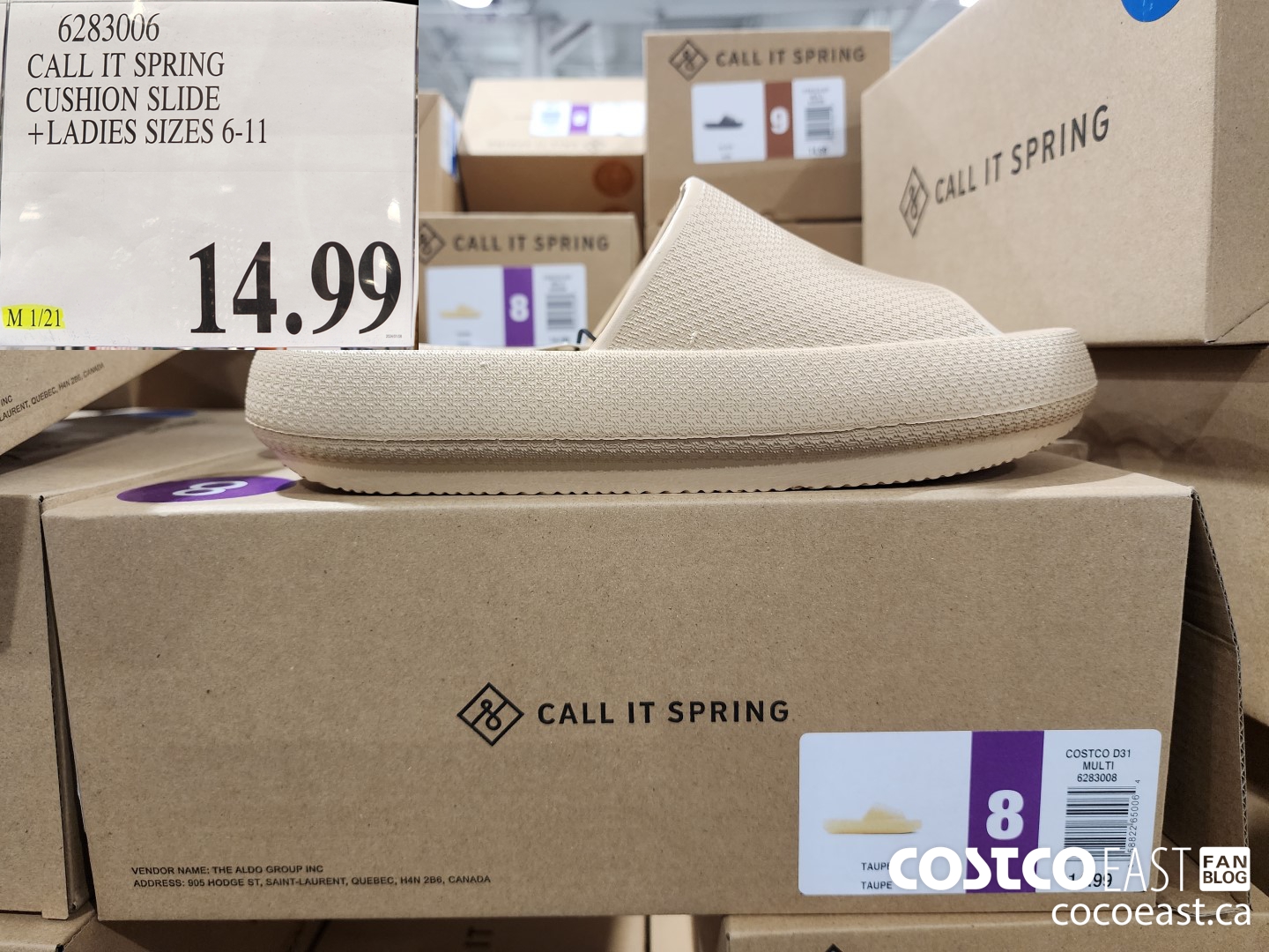 6283006 CALL IT SPRING CUSHION SLIDE LADIES SIZES 6 11 14 99 - Costco ...