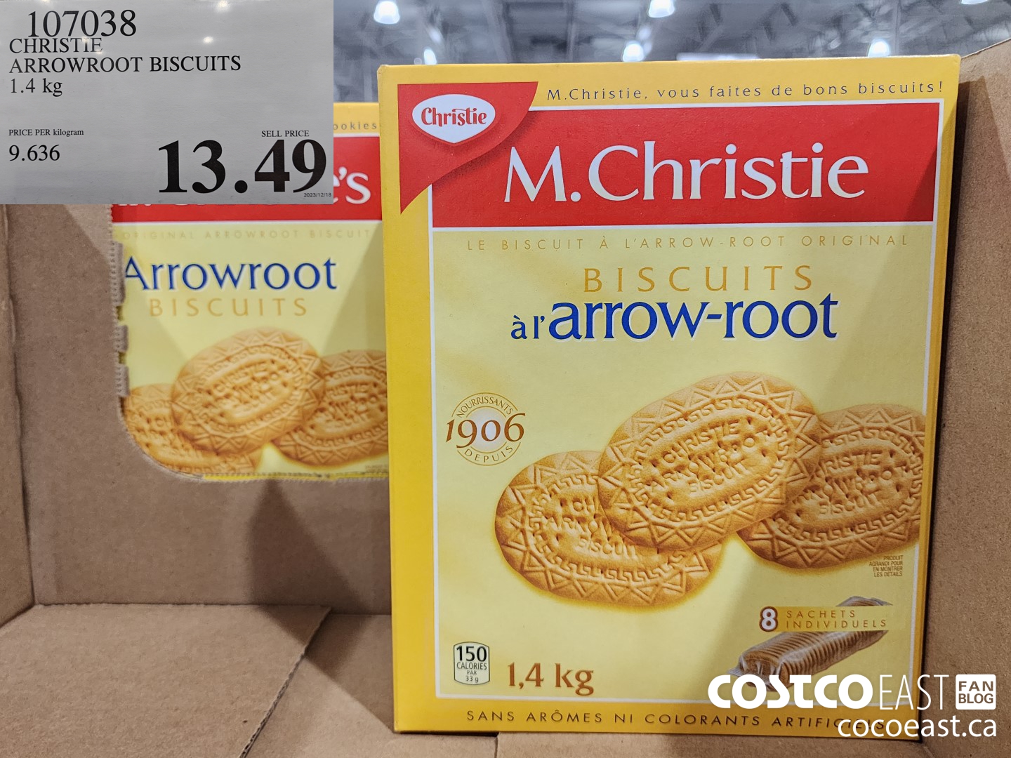 107038 CHRISTIE BROWN ARROWROOT BISCUITS 1 4 KG 13 49 - Costco East Fan ...