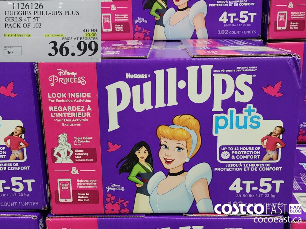 1126126 HUGGIES PULL UPS PLUS BOYS OR GIRLS 4T 5T PACK OF 102 10 00 ...