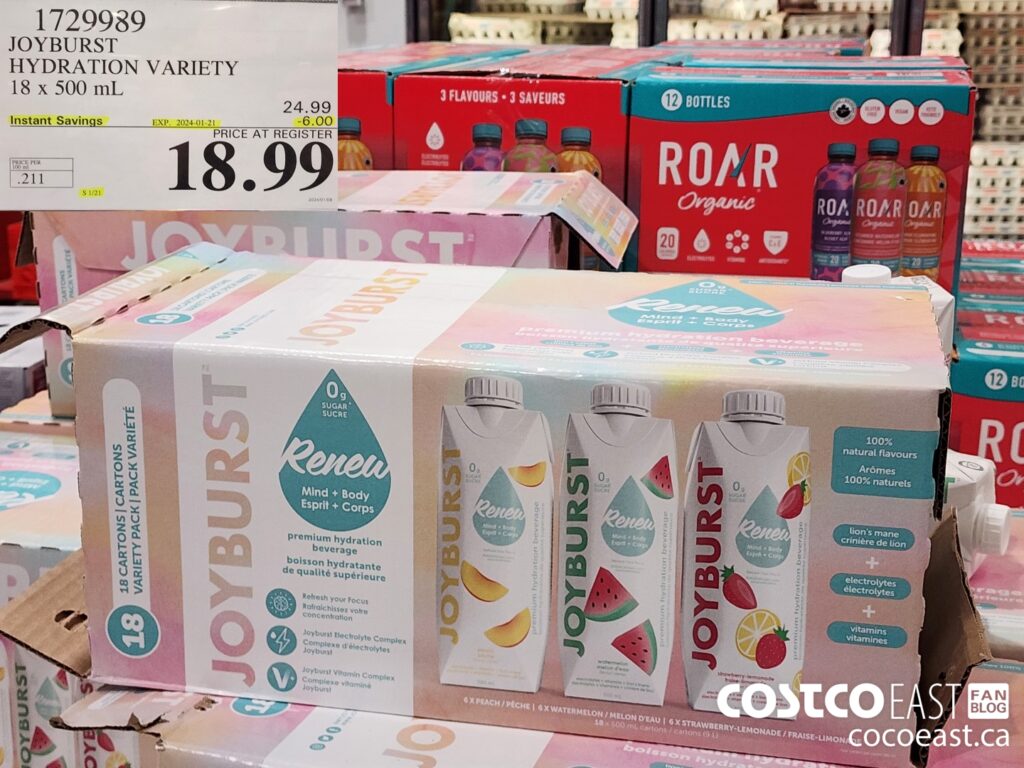 1729989 JOYBURST HYDRATION VARIETY 18 x 500 mL 18 99 - Costco East Fan Blog