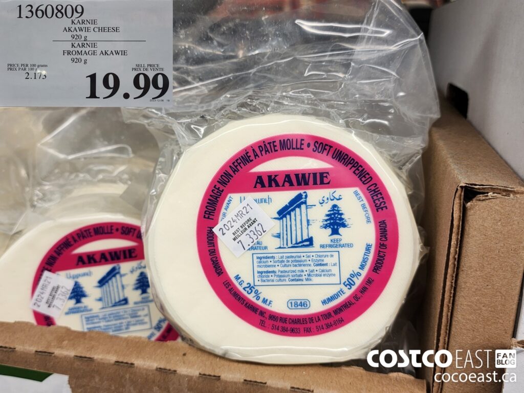 1360809 KARNIE AKAWIE CHEESE 920 g 19 99 - Costco East Fan Blog