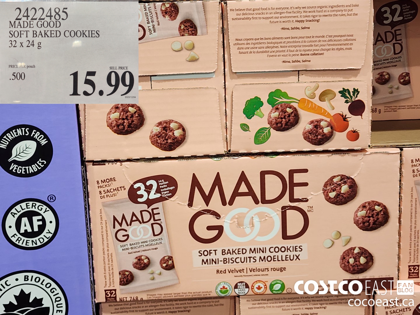 2422485 MADE GOOD SOFT BAKED COOKIES 32 x 24G 15 99 - Costco East Fan Blog