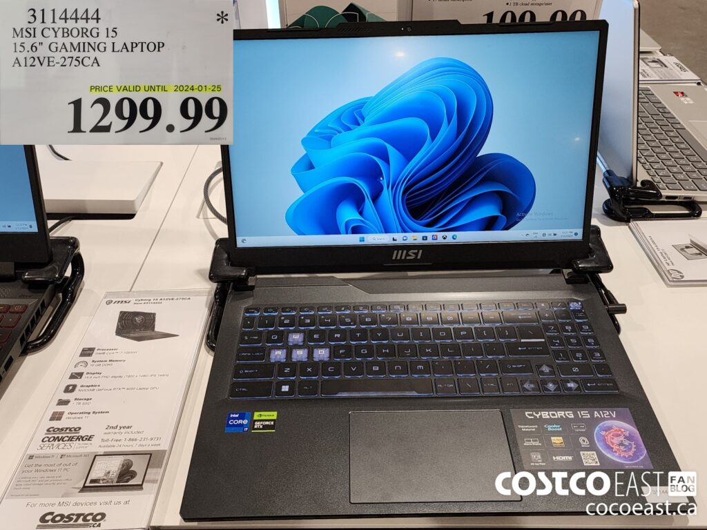 3114444 MSI CYBORG 15 15 6 GAMING LAPTOP A12VE 275CA 1299 99 - Costco ...
