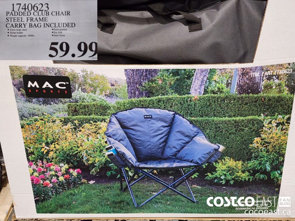 1740623 PADDED CLUB CHAIR STEEL FRAME CARRY BAG INCLUDED 59 99 - Costco ...