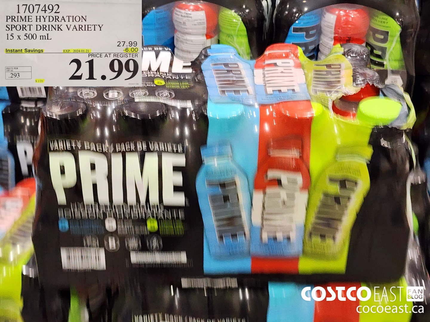 1707492 PRIME HYDRATION SPORT DRINK VARIETY 15 x 500 mL 6 00 INSTANT ...