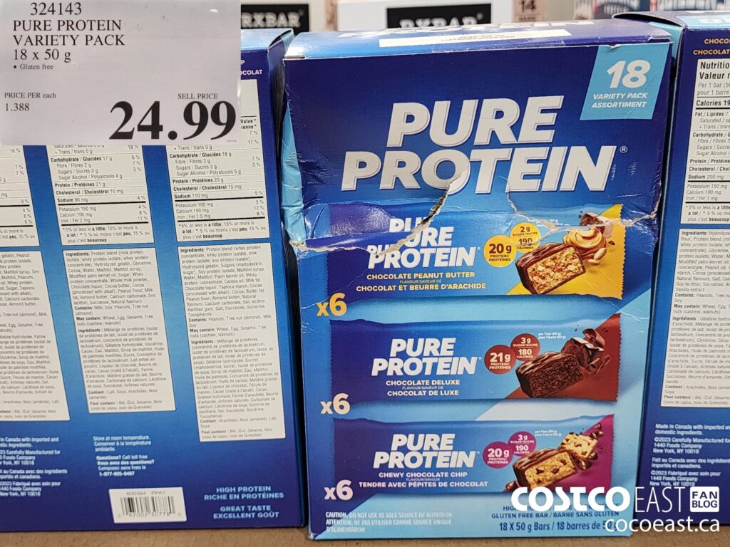 324143 PURE PROTEIN VARIETY PACK 18 x 50 g 24 99 - Costco East Fan Blog
