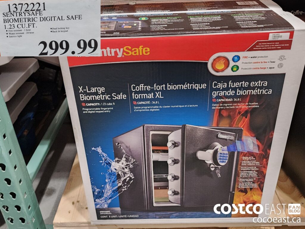 1372221 SENTRYSAFE BIOMETRIC DIGITAL SAFE 1 23 CU FT 299 99 - Costco ...