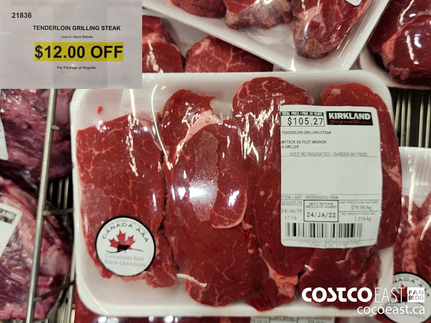 21836 TENDERLOIN GRILLING STEAK 12 00 INSTANT SAVINGS - Costco East Fan ...