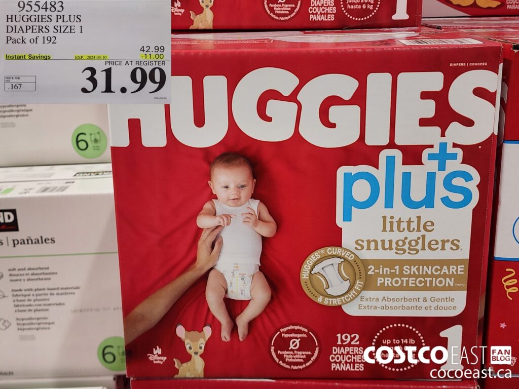 955483 HUGGIES PLUS DIAPERS SIZE 1 PACK OF 192 11 00 INSTANT SAVINGS ...