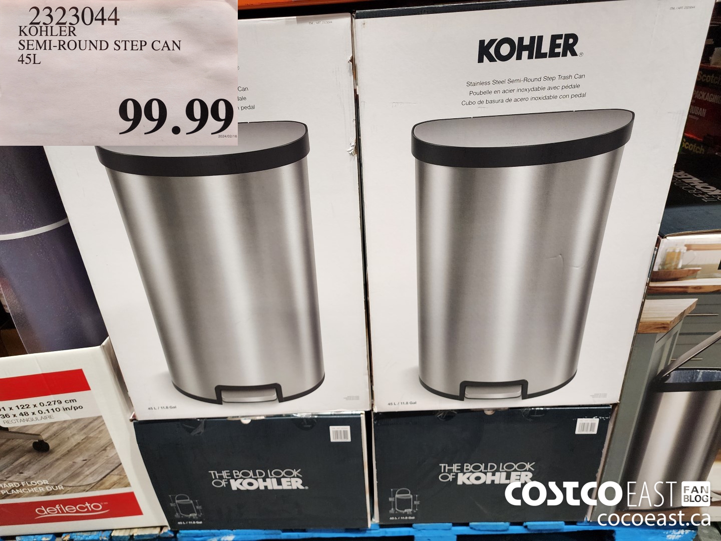 2323044 KOHLER SEMI ROUND STEP CAN 45L 99 99 - Costco East Fan Blog