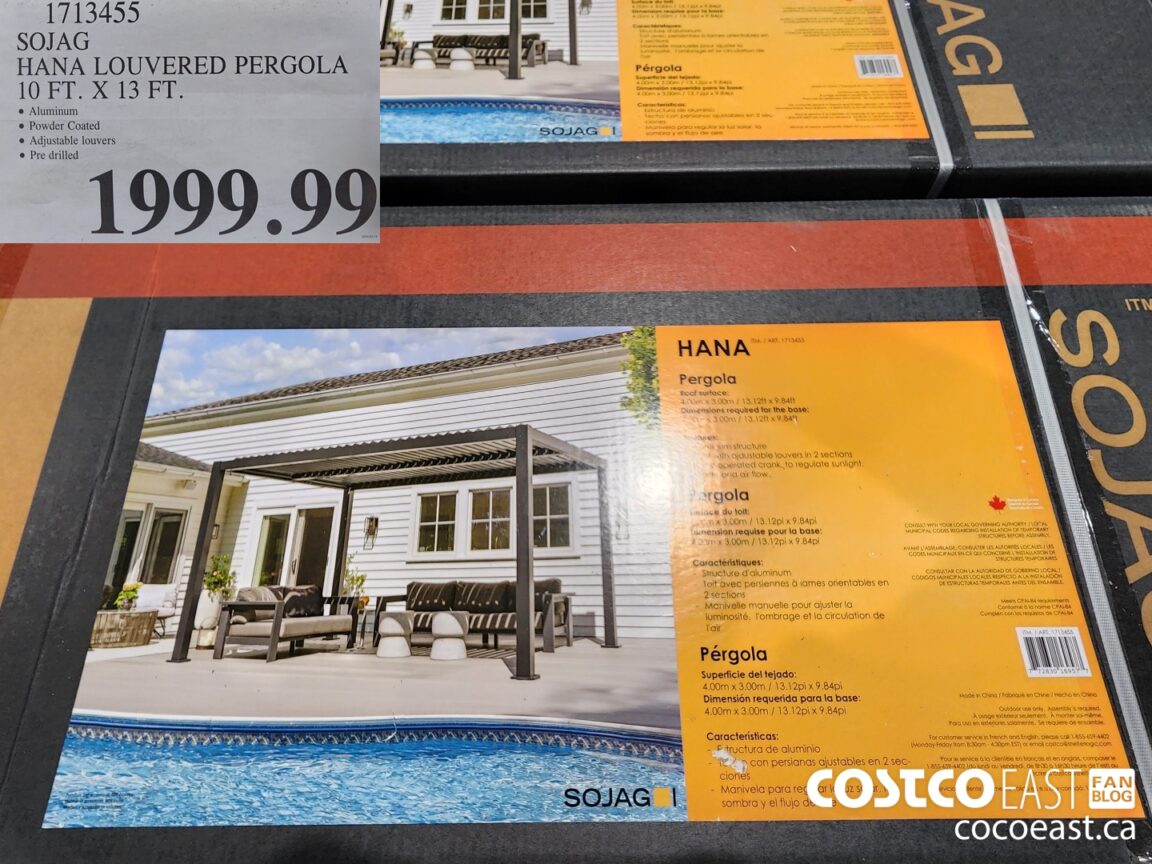 1713455 SOJAG HANA LOUVERED PERGOLA 10 FT X 13 FT 1999 99 - Costco East Fan Blog