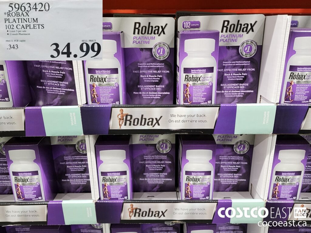 5963420 ROBAX PLATINUM 102 CAPLETS 34 99 - Costco East Fan Blog