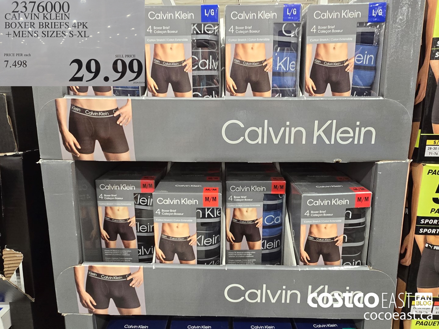 2376000 CALVIN KLEIN BOXER BRIEF 4PK MENS SIZES S XL 29 99 - Costco ...