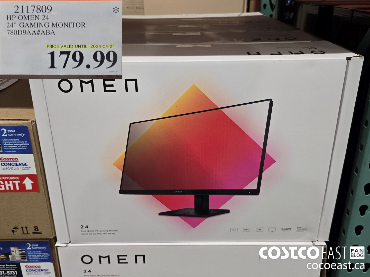 2117809 HP OMEN 24 24 GAMING MONITOR 780D9AA ABA 179 99 - Costco East ...