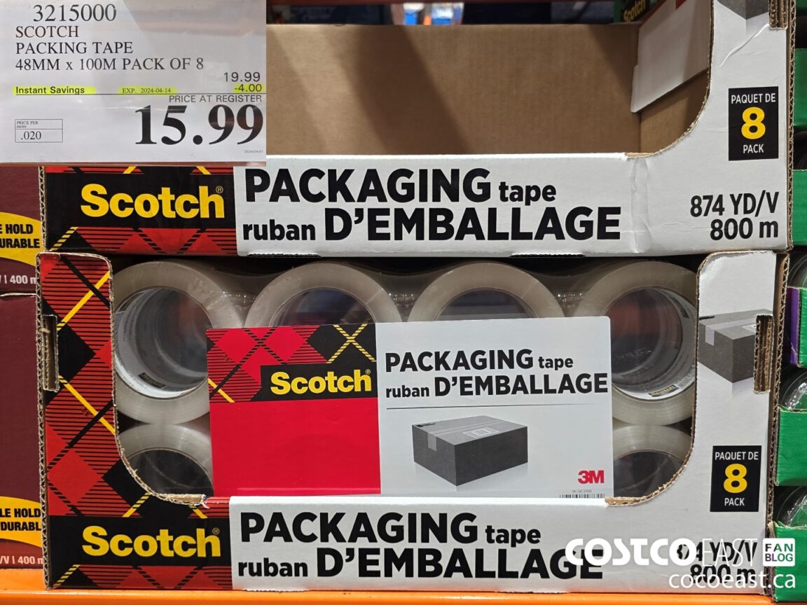 3215000 SCOTCH PACKING TAPE 48MM x 100M PACK OF 8 4 00 INSTANT SAVINGS ...