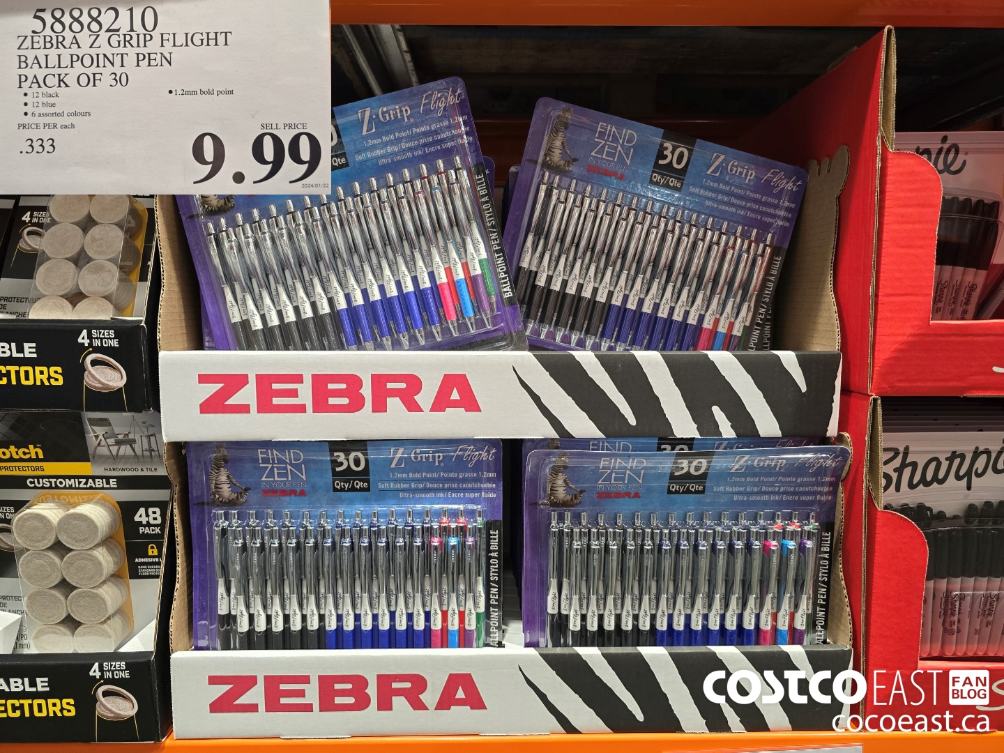 5888210 ZEBRA Z GRIP FLIGHT BALLPOINT PEN PACK OF 30 9 99 - Costco East ...