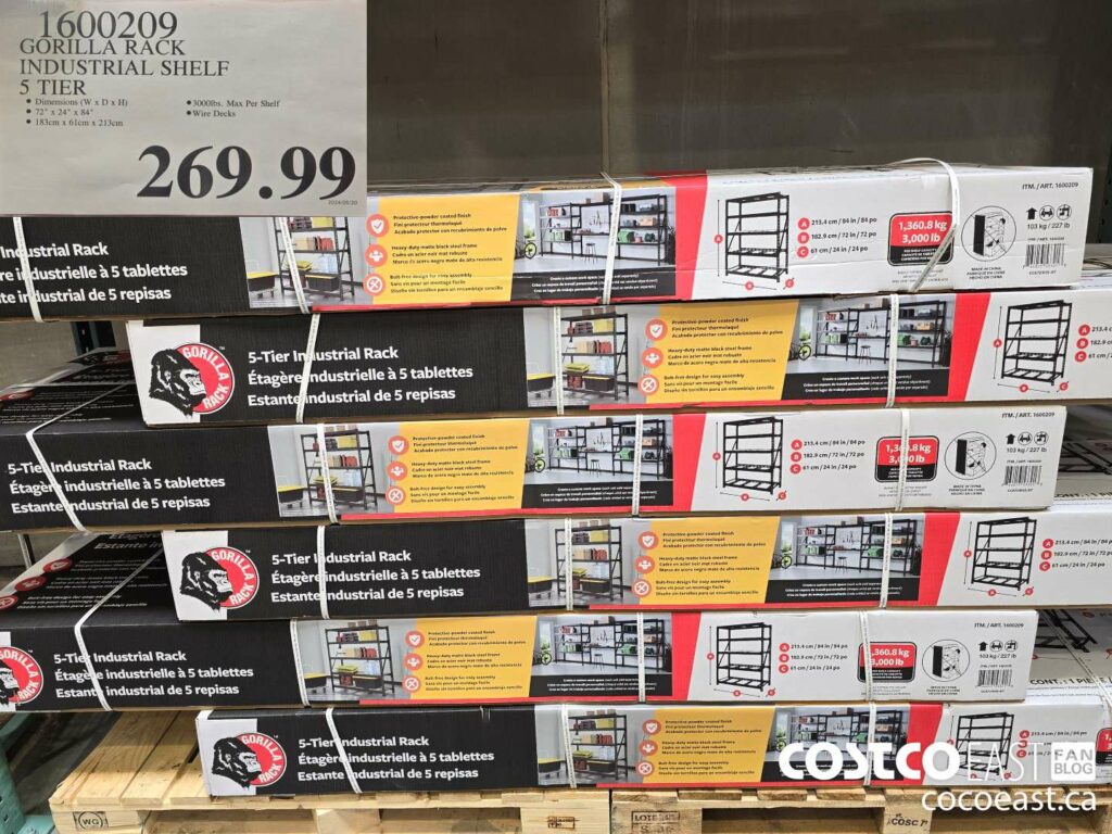 1600209 GORILLA RACK INDUSTRIAL SHELF 5 TIER 269 99 - Costco East Fan Blog