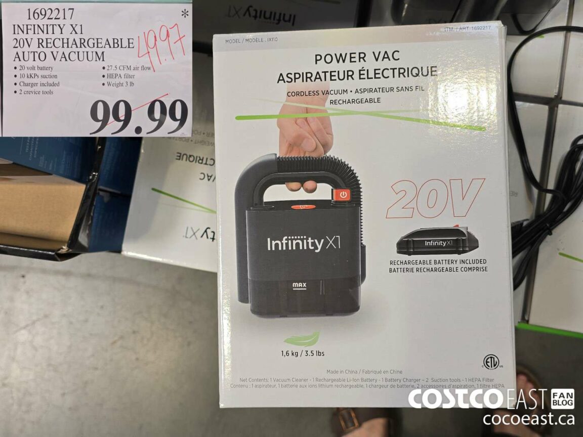 1692217 INFINITY X1 20V RECHARGEABLE AUTO VACUUM 49 97 - Costco East ...