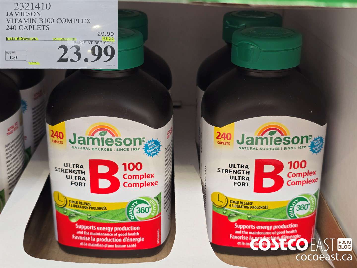 2321410 JAMIESON VITAMIN B100 COMPLEX 240 CAPLETS 6 00 INSTANT SAVINGS ...