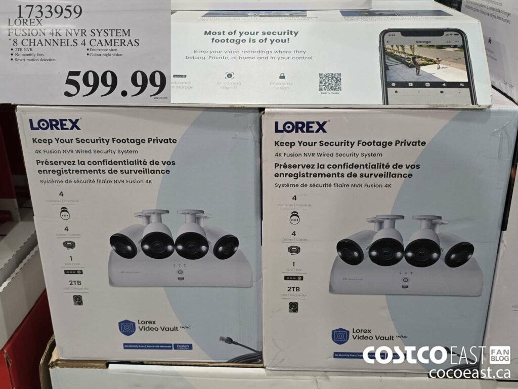 1733959 LOREX FUSION 4K NVR SYSTEM 8 CHANNELS 4 CAMERAS 599 99 - Costco ...