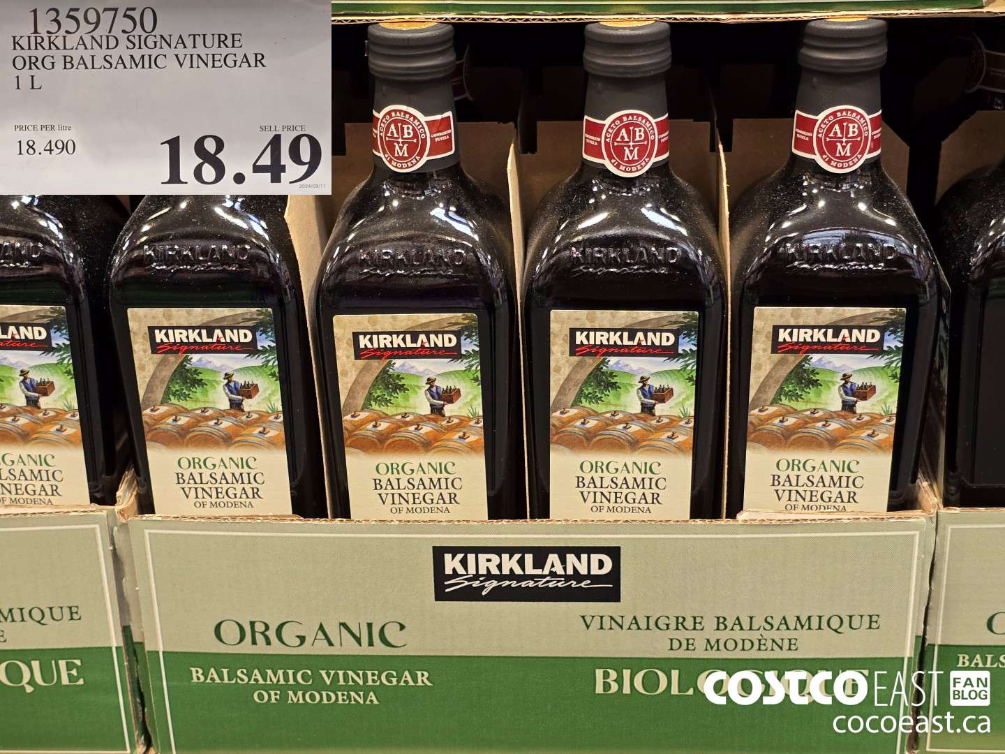 1359750 KIRKLAND SIGNATURE ORG BALSAMIC VINEGAR 1 L 18 49 - Costco East Fan Blog