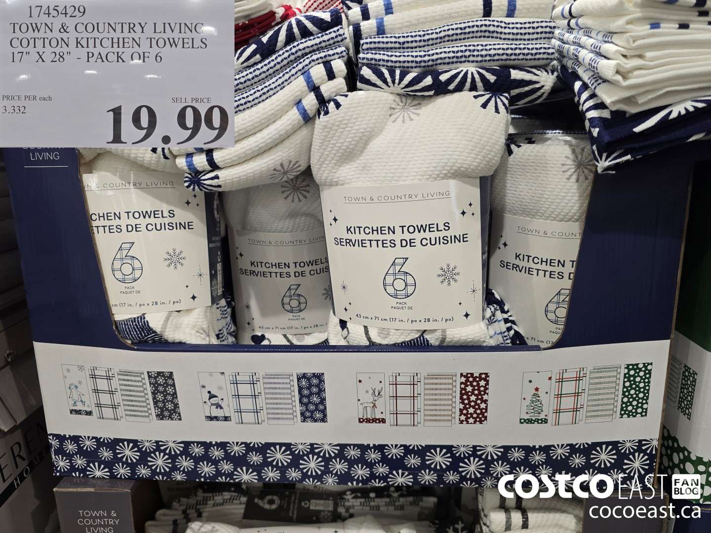1745429 TOWN COUNTRY LIVING COTTON KITCHEN TOWELS 17 X 28 PACK OF 6 19 99 Costco East Fan Blog