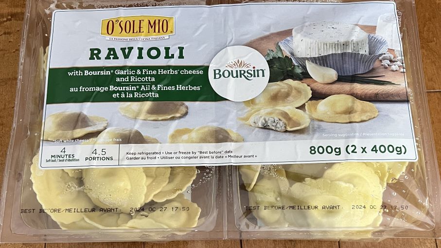 Natalie reviews: O'sole Mio Ravioli with Garlic & Fine Herbs Cheese and ...