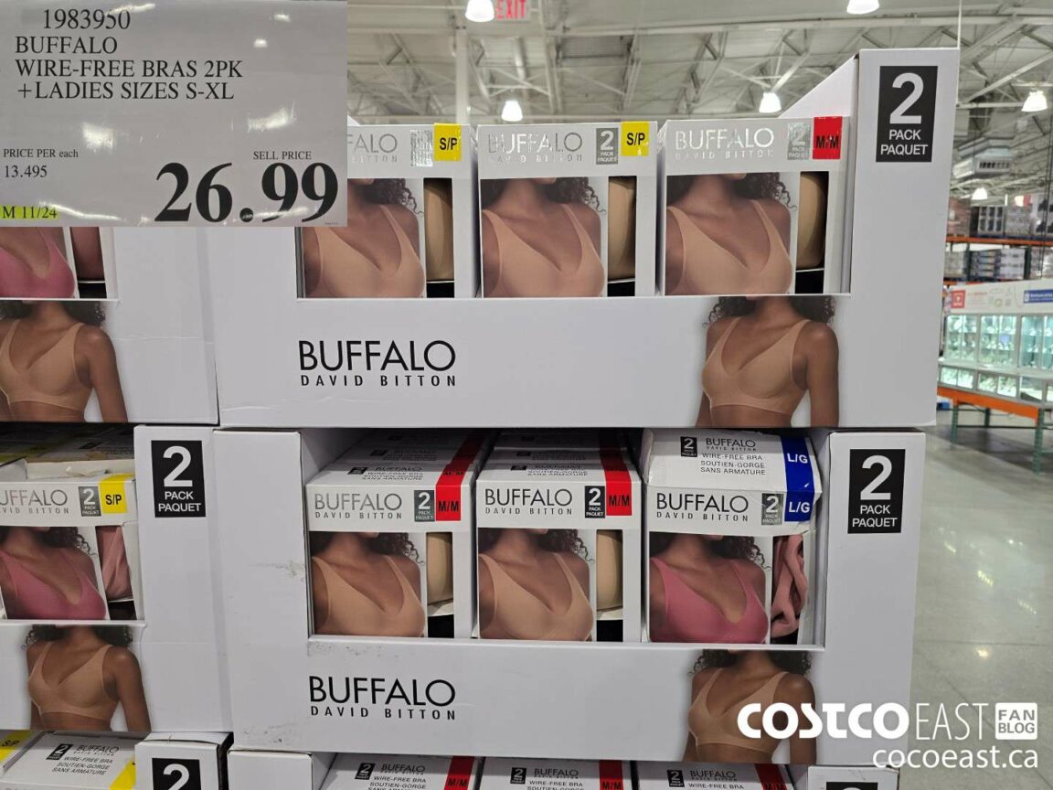 1983950 BUFFALO WIRE FREE BRAS 2PK LADIES SIZES S XL 26 99 - Costco East Fan Blog