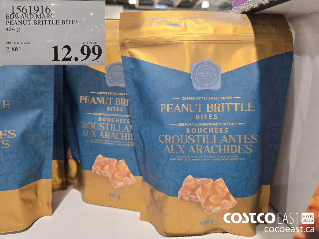 1561916 EDWARD MARC PEANUT BRITTLE BITES 454 G 12 99 - Costco East Fan Blog