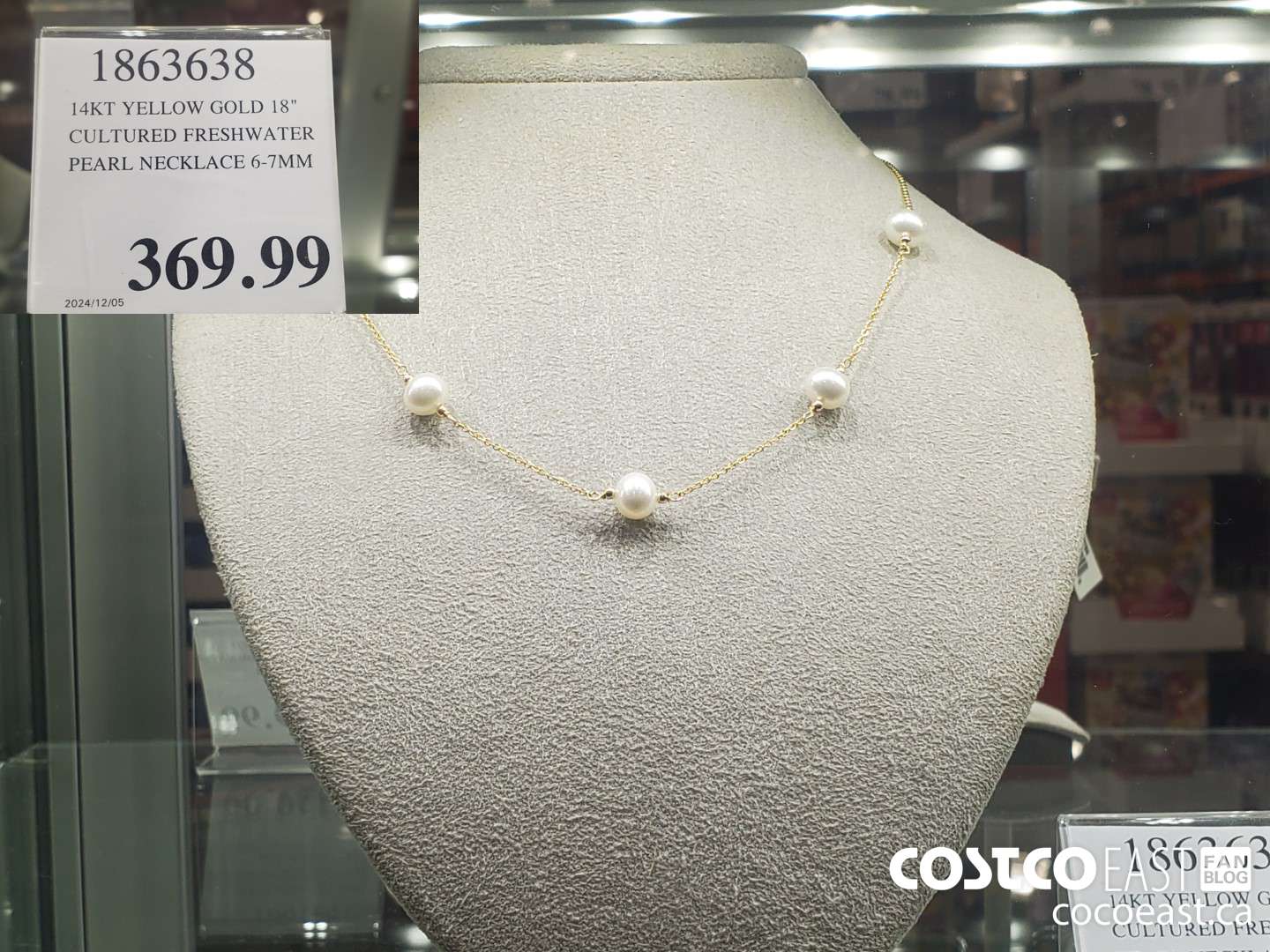 1863638 14KT YELLOW GOLD 18 CULTURED FRESHWATER PEARL NECKLACE 6 7MM 369 99 Costco East Fan Blog