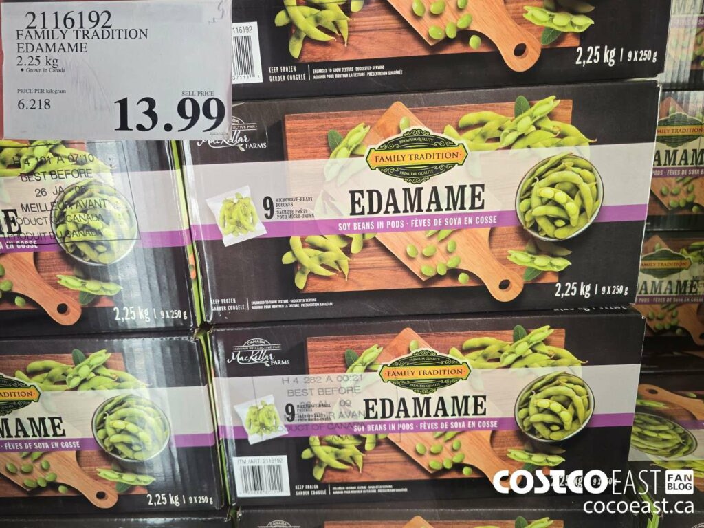 2116192 FAMILY TRADITION EDAMAME 2 25 KG 13 99 - Costco East Fan Blog