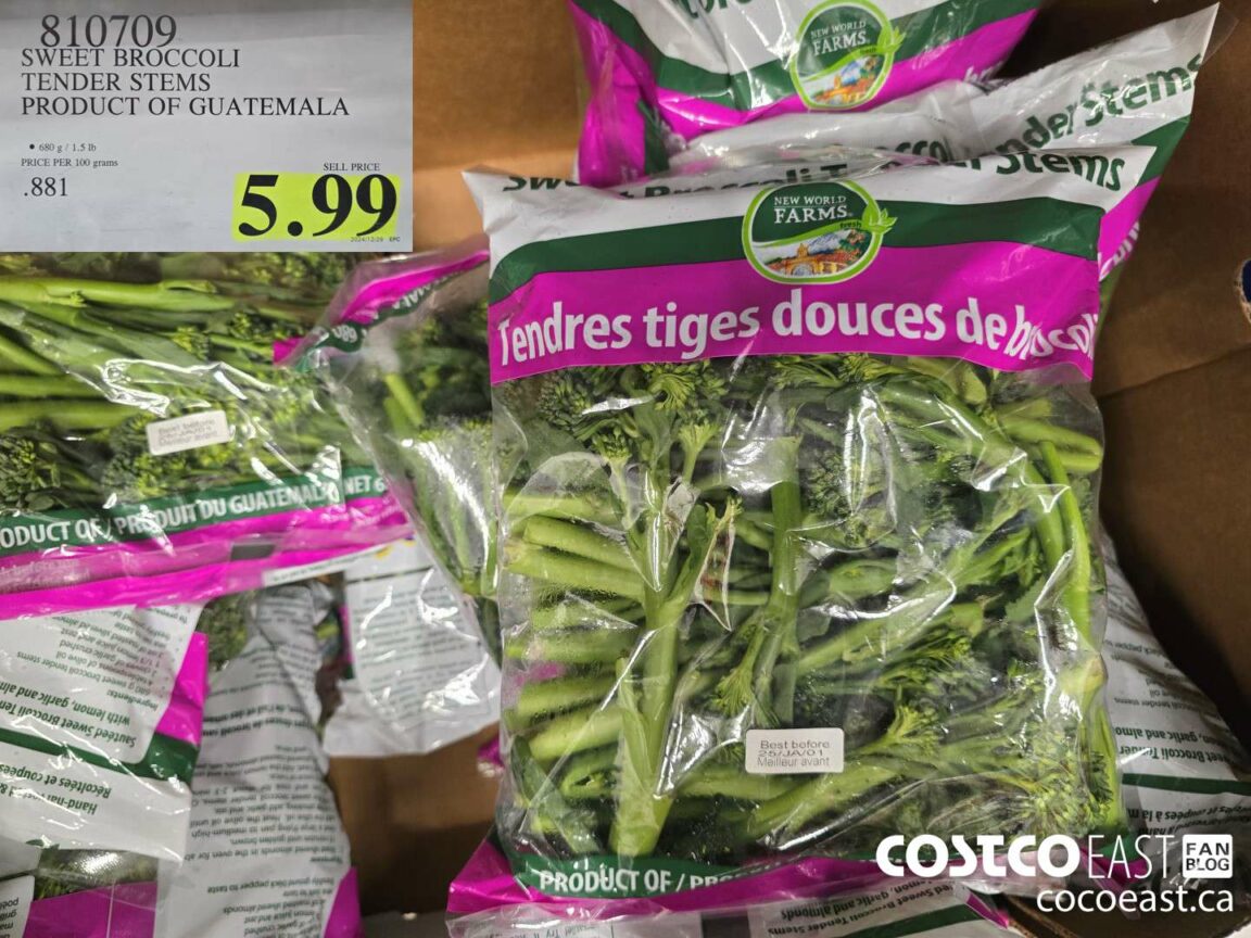 810709 SWEET BROCCOLI TENDER STEMS PRODUCT OF GUATEMALA 5 99 - Costco ...