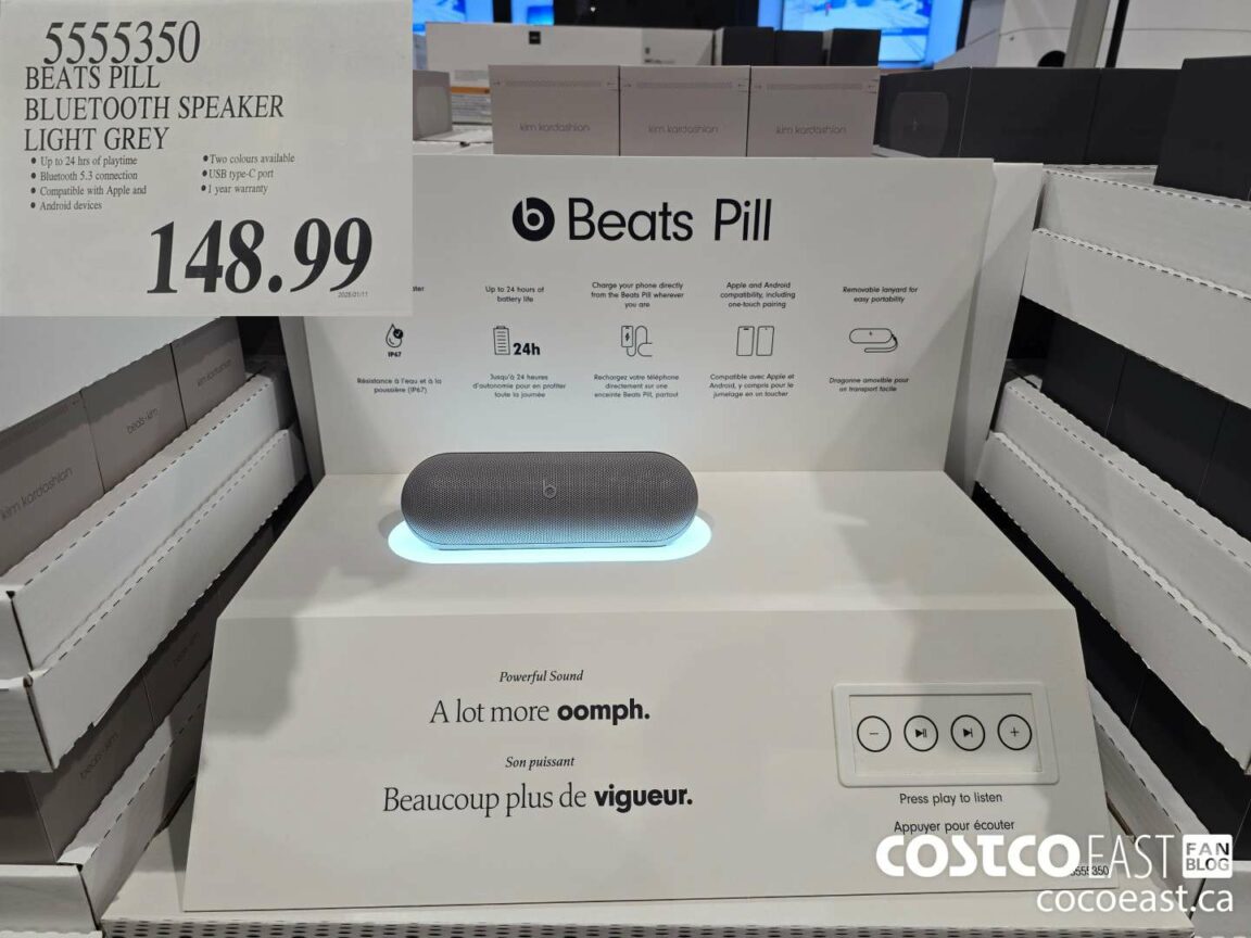 5555350 BEATS PILL BLUETOOTH SPEAKER LIGHT GREY 148 99 - Costco East ...