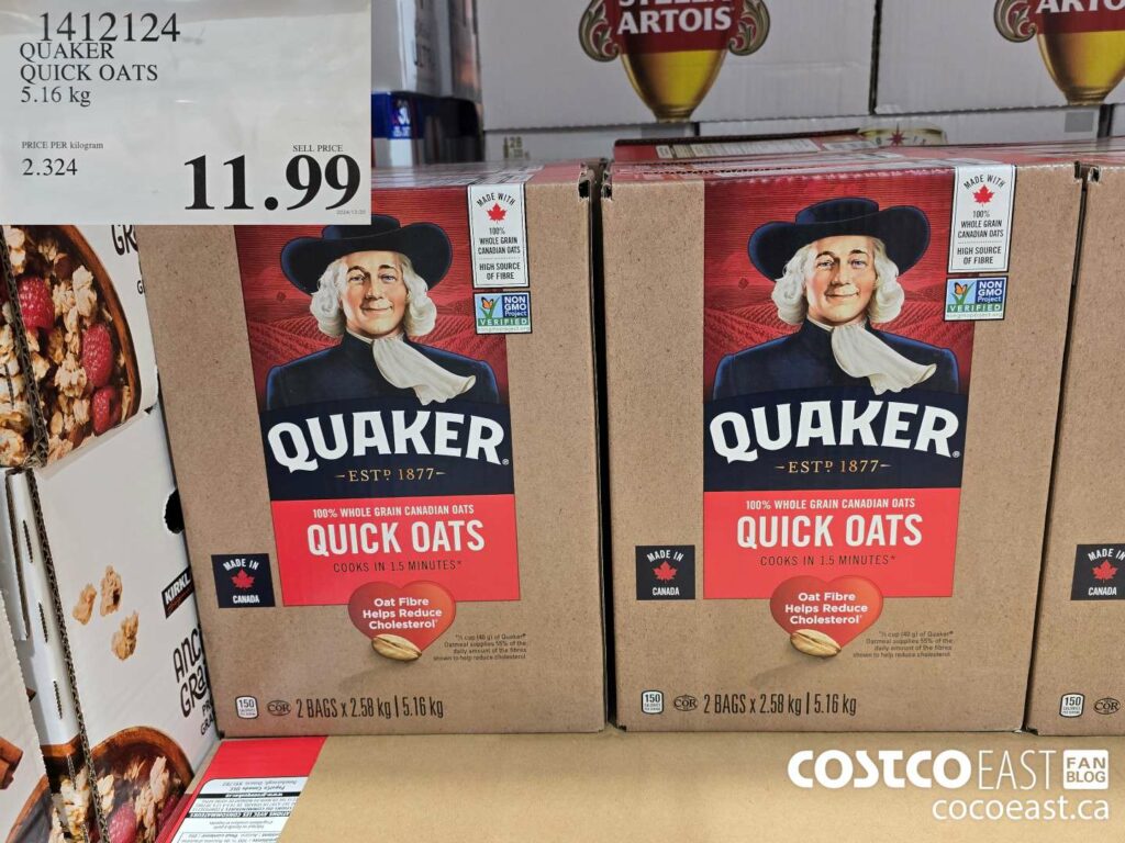 1412124 QUAKER QUICK OATS 5 16 kg 11 99 - Costco East Fan Blog