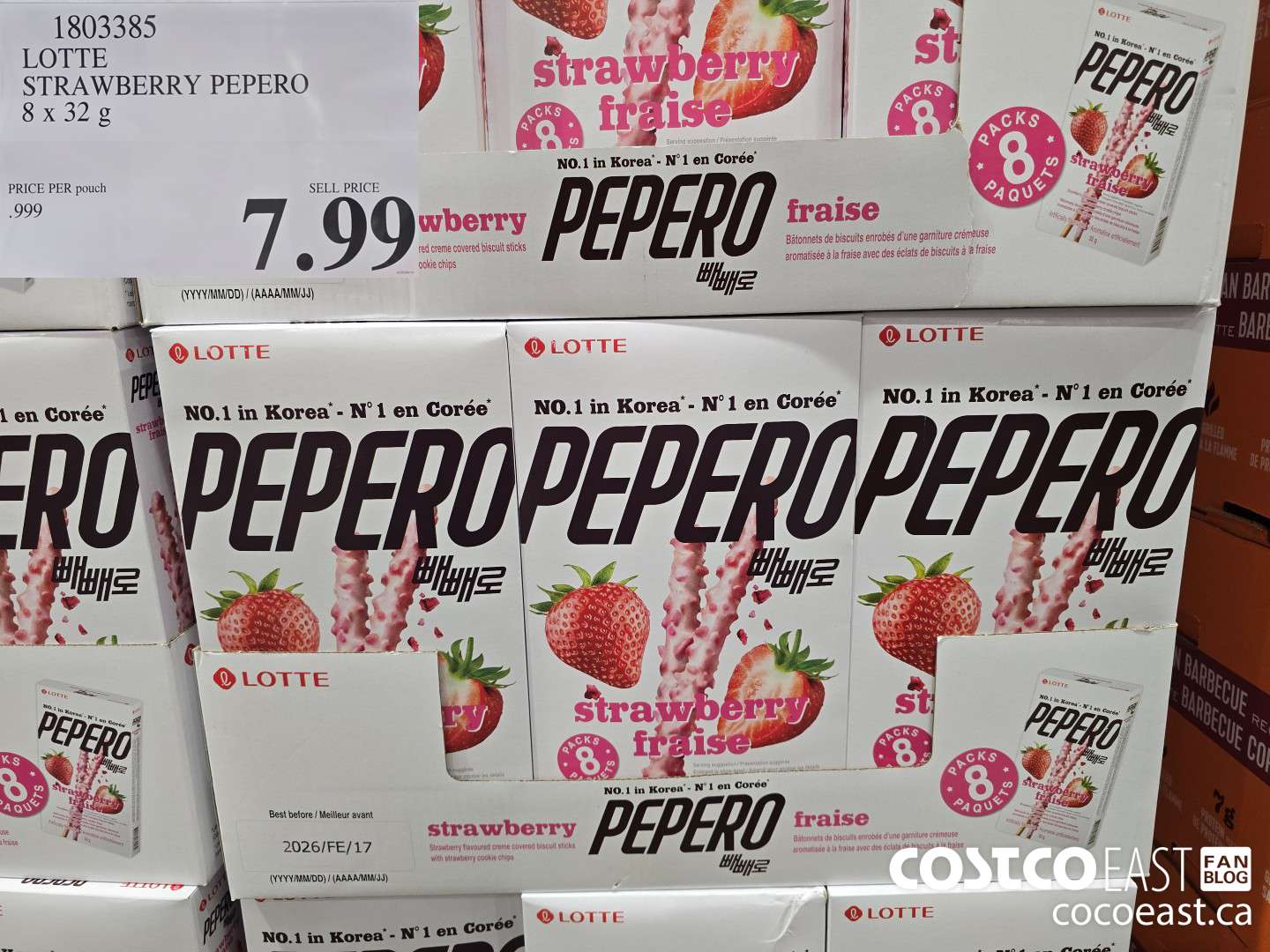 1803385 LOTTE STRAWBERRY PEPERO 8 x 32 g 7 99 - Costco East Fan Blog