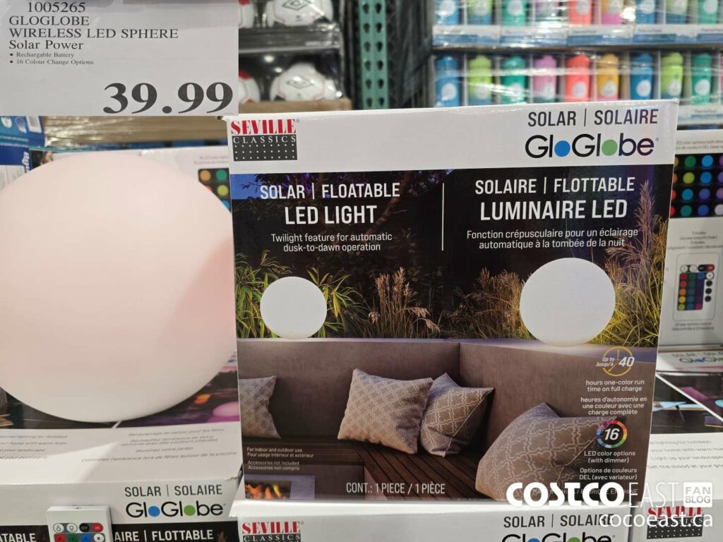 1005265 GLOGLOBE WIRELESS LED SPHERE SOLAR POWER 39 99 - Costco East ...
