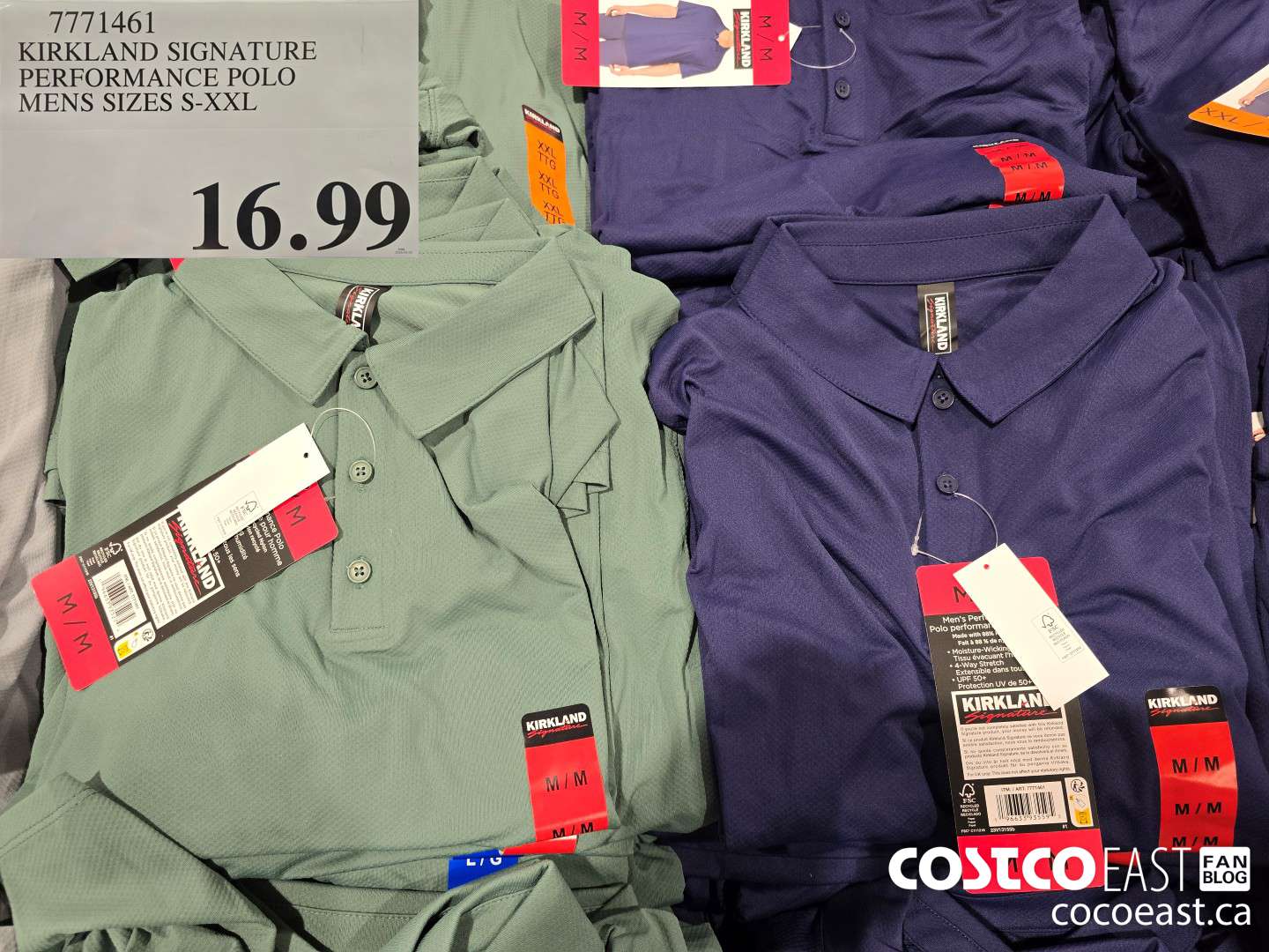 7771461 KIRKLAND SIGNATURE PERFORMANCE POLO MENS SIZES S XXL 16 99 ...