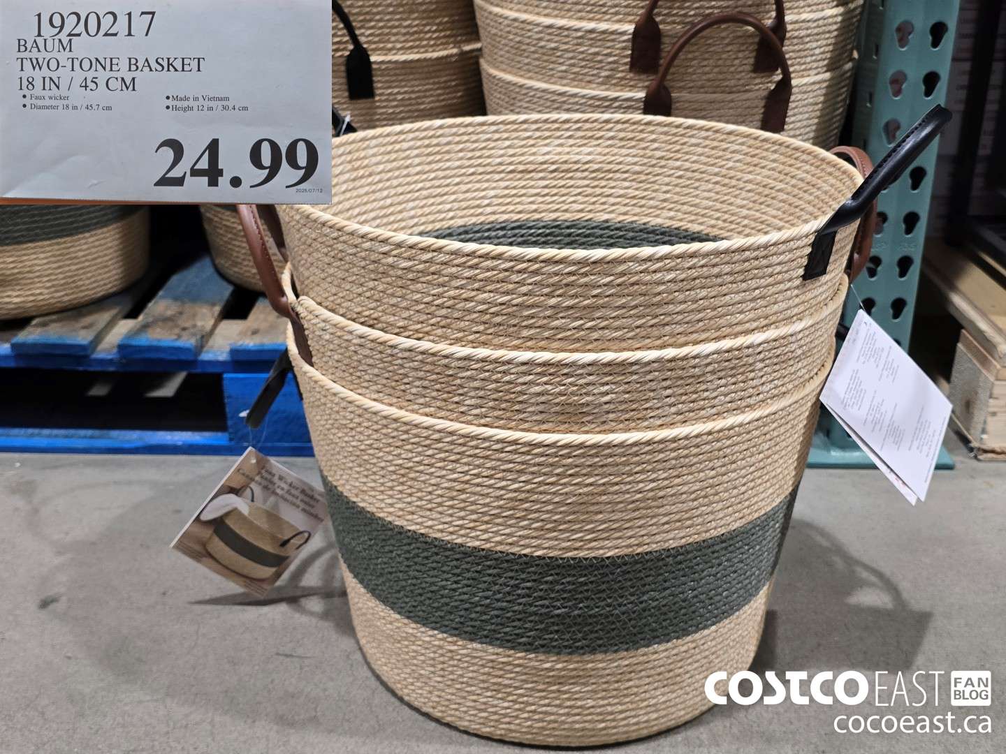 1920217 BAUM TWO TONE BASKET 18 IN 45 CM 24 99 - Costco East Fan Blog