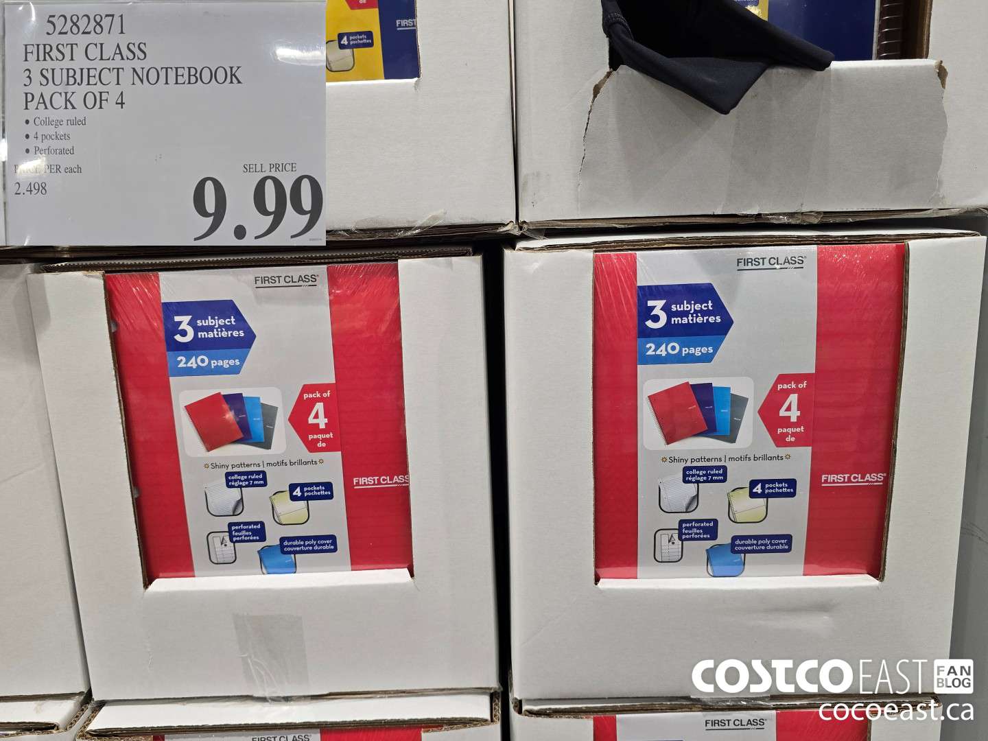 5282871 FIRST CLASS 3 SUBJECT NOTEBOOK PACK OF 4 9 99 - Costco East Fan ...