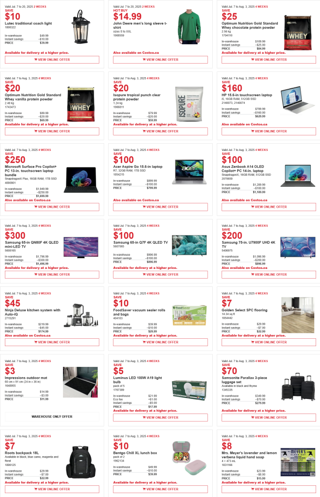 Costco weekend Sales Aug 1st - 3rd 2025 – Ontario & Atlantic Canada - Costco East Fan Blog