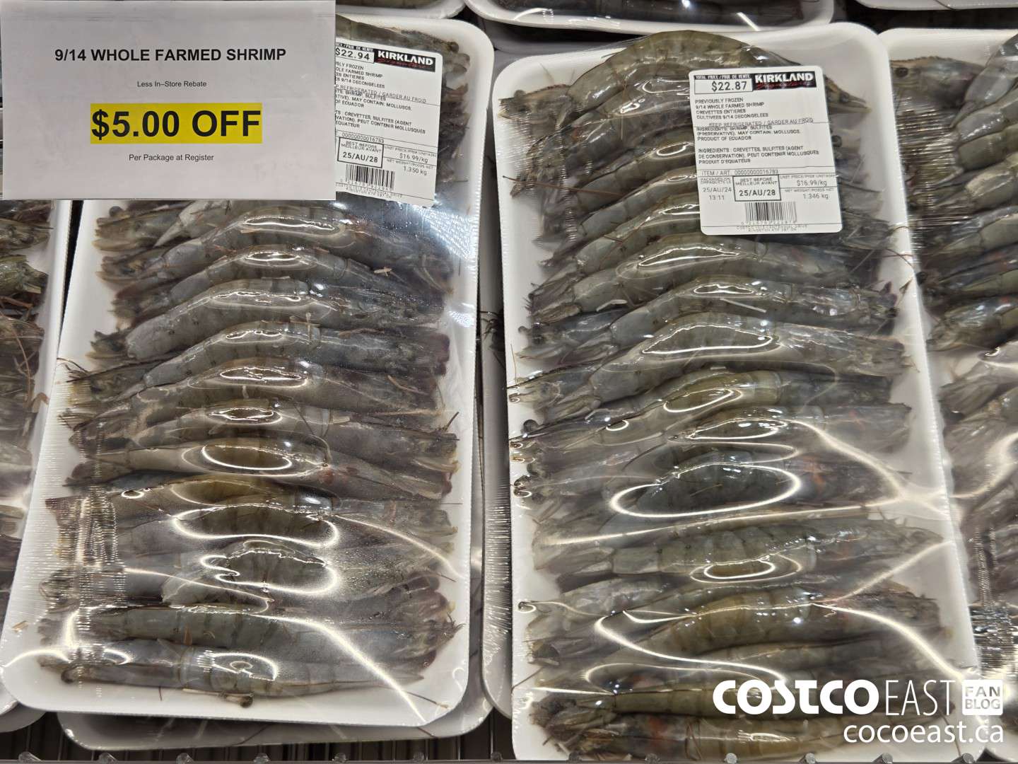 000000000 9 14 WHOLE FARMED SHRIMP Per Package at Register 5 00 INSTANT ...